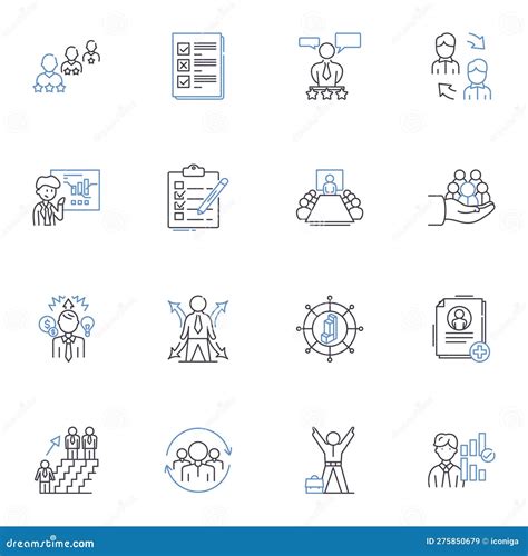 Corporate Allies Line Icons Collection Partnership Collaboration Synergy Unity Cohesion