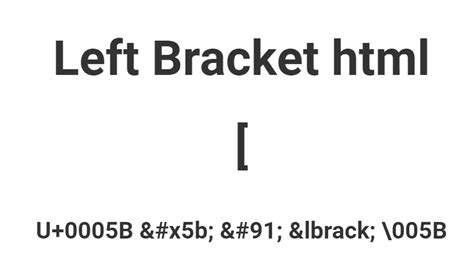 Left Bracket Html Psfont Tk
