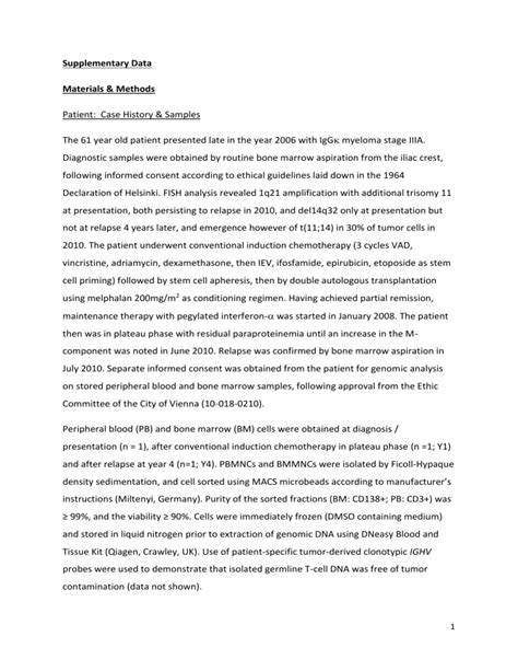 Supplementary Data Materials And Methods Patient Case History