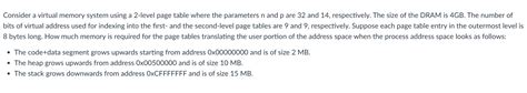 Solved Consider A Virtual Memory System Using A 2 Level Page