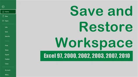 Workspace Create A Personal View Of Your Workbooks In Excel Brainbell