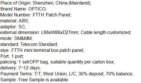 China FTTH Patch Panel Manufacturers And Suppliers Factory Wholesale Optico Communication