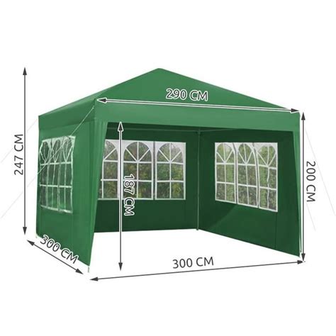 Шатра павилион за градина двор или събития размери 3х3м с 3 странични