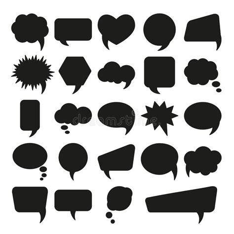 Bubble Speech Set Different Shapes Stock Vector Illustration Of Round Abstract