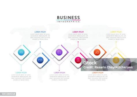 벡터 일러스트레이션 인포그래픽 디자인 템플릿 마케팅 정보 6가지 옵션 또는 단계 6에 대한 스톡 벡터 아트 및 기타 이미지