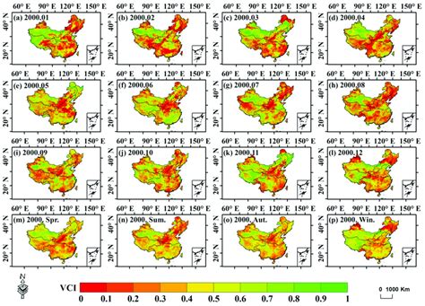 Spatial Patterns Of Vegetation Drought During 2000 In A January B Download Scientific
