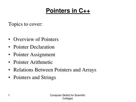 Ppt Pointers In C Powerpoint Presentation Free Download Id3949357