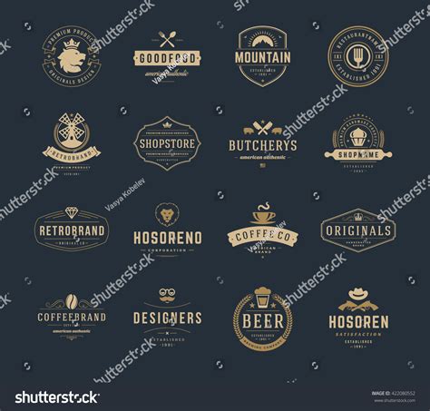 빈티지 로고 디자인 템플릿 세트벡터 Logotypes 스톡 벡터로열티 프리 422080552 Shutterstock