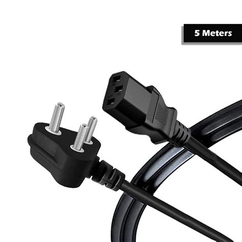 240v Ac Power Cord 3 Pin Indian Plug To Iec C 13 Female Cable