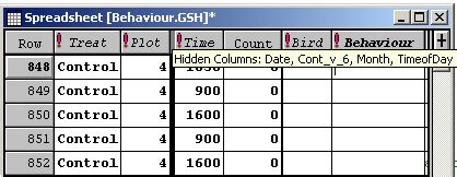 Hide Show Columns In A Spreadsheet Genstat V22