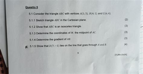 Solved Consider The Triangle ABC With Vertices Chegg