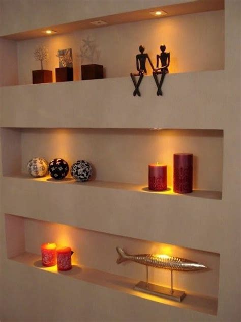 Recessed Wall Niche With Light Framed Recessed Wall Niche With Led