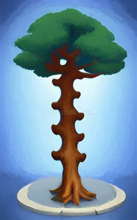 Curvy Tree Abstract Digiral Art Stock Illustration Illustration Of Serenity Meditation