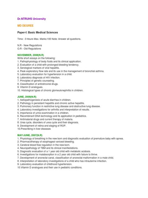 Pediatrics Pg Exam Papers Pdf Preterm Birth Infection