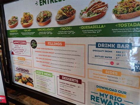 Menu At Cafe Rio Mexican Grill Twin Falls 835 Blue Lakes Blvd N