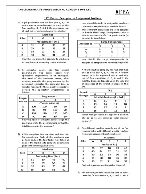 assignment problem pdf programmer applied mathematics