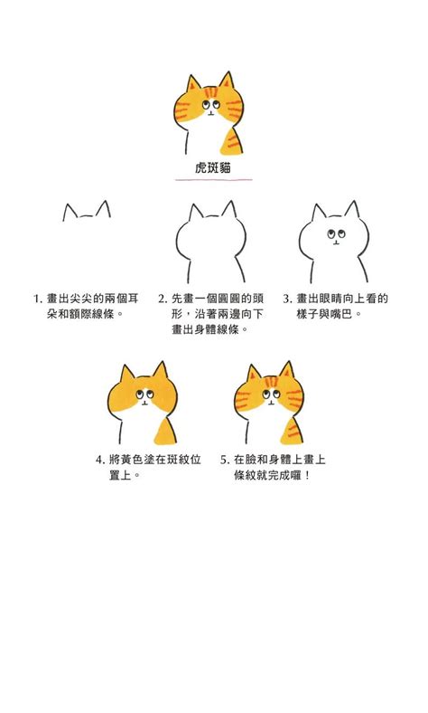 小猫头简笔画教程超简单笔画（共20张） 简笔画图片大全