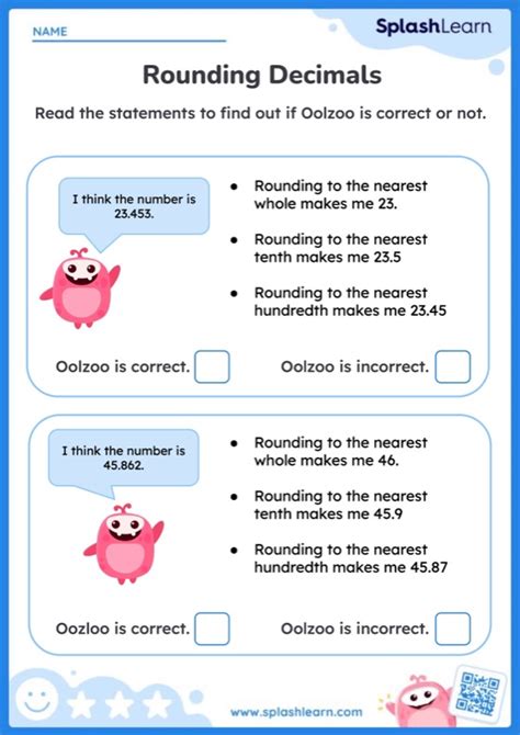 Puzzles On Rounding Decimals To The Nearest Whole Tenth And Hundredth Worksheet