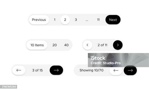 Pagination Ui Ux Design Buttons Styles Components Template With Page