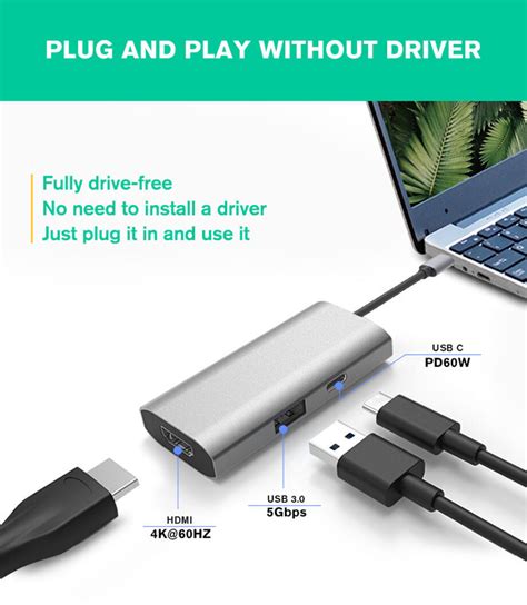 Custom Aluminum Alloy Shell Usb Hubs In Type C Hub Multi Ports Usb Docking For Macbook Pro