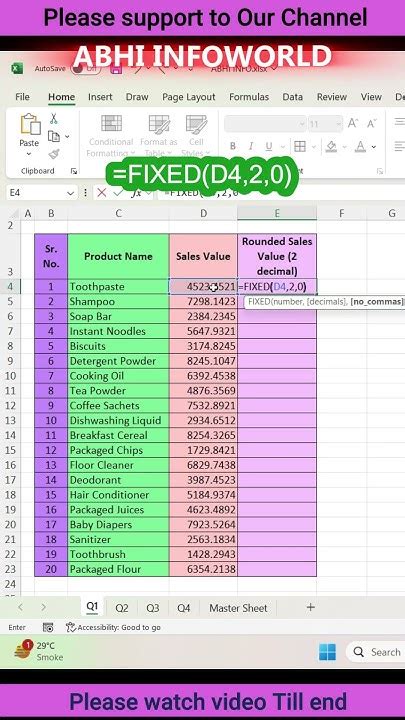 How To Use Fixed Function In Ms Excel Excel Computerexcel Shortsfeed