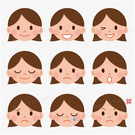 女生脸部表情包PNG图片素材下载 女生PNG 熊猫办公
