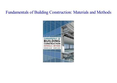 [pdf] Fundamentals Of Building Construction Materials And Methods By…