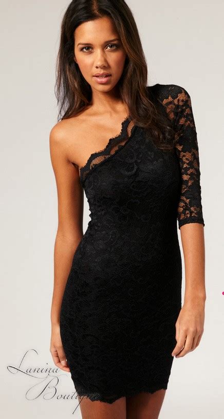 Asos Black Lace One Sleeve Bodycon Dress Sz 6 8 10 12 14 16 Cocktail Party