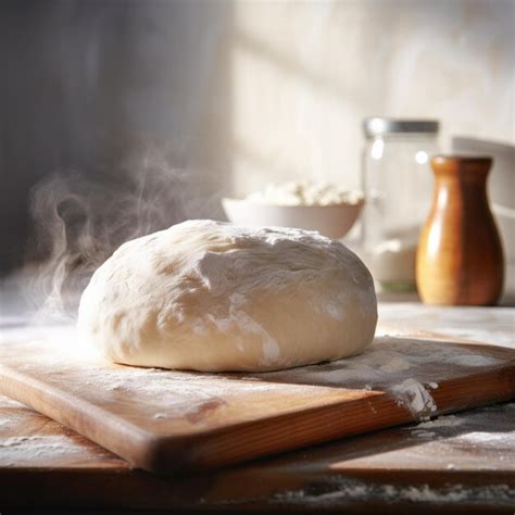 Premium Ai Image Fluffy Dough With A Light Background And Light On