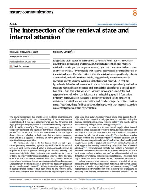 Pdf The Intersection Of The Retrieval State And Internal Attention