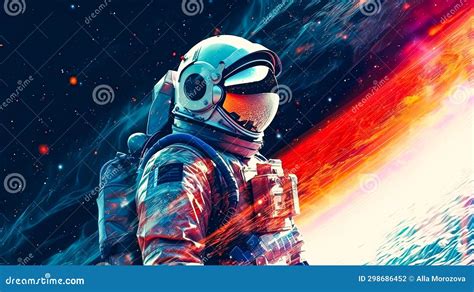 An Astronaut In A Sleek Spacesuit Confidently Strides Through