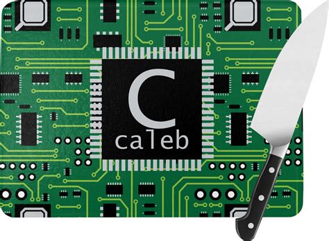 Custom Circuit Board Rectangular Glass Cutting Board Personalized
