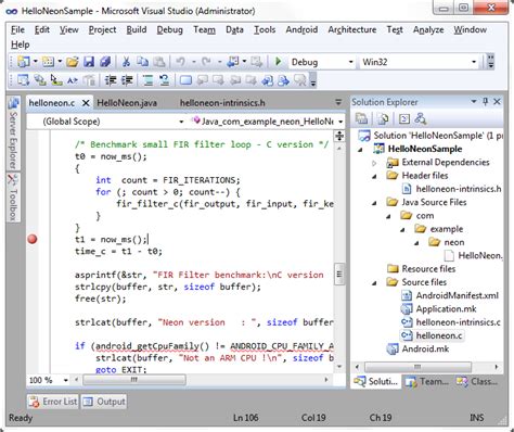 Building And Debugging The Hello Neon Project With Visualgdb Visualgdb Tutorials