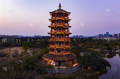 中国广东省东莞市华阳湖湿地公园航拍照片素材 花瓣网