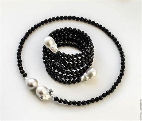 Колье из барочного жемчуга и агата И Днем и Ночью купить в