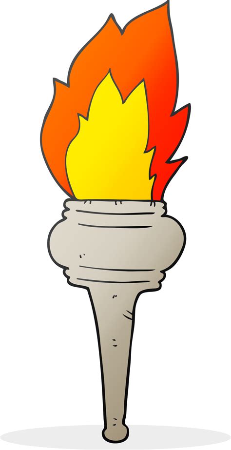Hand Drawn Cartoon Flaming Torch 45125874 PNG