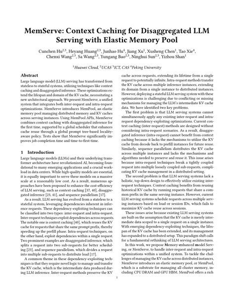 Pdf Memserve Context Caching For Disaggregated Llm Serving With Elastic Memory Pool