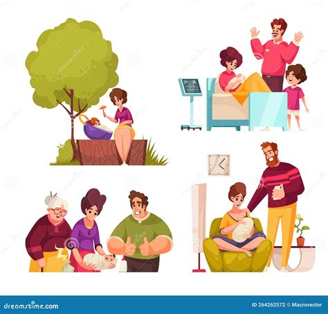 Conjunto De Embarazos Y Maternidad Ilustración Del Vector Ilustración