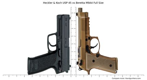Heckler And Koch Usp 45 Vs Beretta M9a4 Full Size Size Comparison