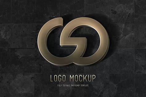 时尚高端逼真质感的金属3D立体logo标志设计图层样式样机展示模型免费下载 视频DIY