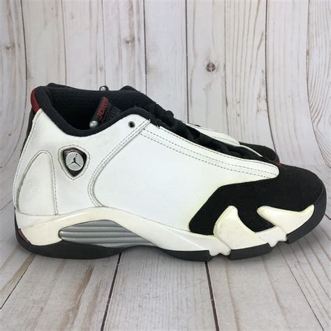 Nike Air Jordan 14 Retro Shoes Sneakers Gs White Black Leather Size W7
