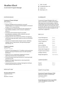 Government Program Manager CV Example Government Program Manager CV Example
