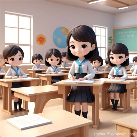 Tranquil Classroom Atmosphere Stable Diffusion Online
