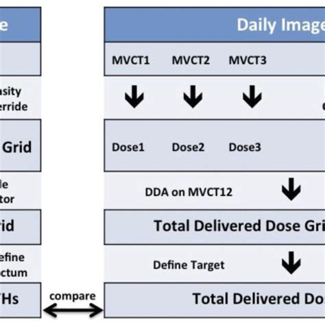 Workflow Of Planning Dose Dvh Calculation And Total Delivered Dose Dvh