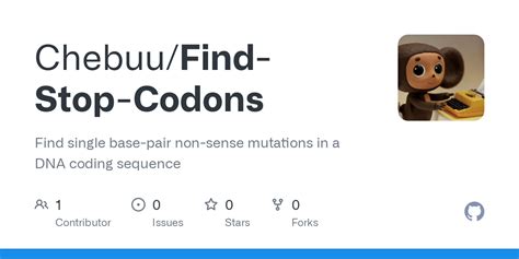 Github Chebuufind Stop Codons Find Single Base Pair Non Sense Mutations In A Dna Coding Sequence