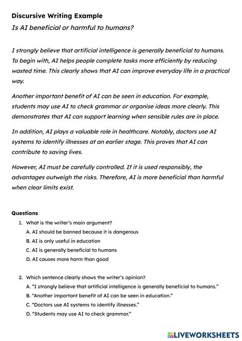 Discursive Writ… Esl Worksheets 8336768