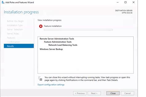 Red X Appearing When Trying To Install Any Roles Or Features Installation Is In Progress But