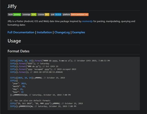 Jiffy Is A Flutter Android Ios And Web Date Time Package Inspired By Momentjs For Parsing
