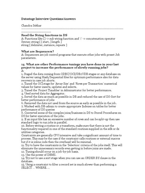 Datastage Interview Questions Answers 0516 Pdf Command Line Interface Operating System