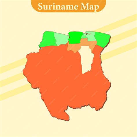 Premium Vector Vector Suriname Map Vector With Regions And Cities Lines And Full Every Region